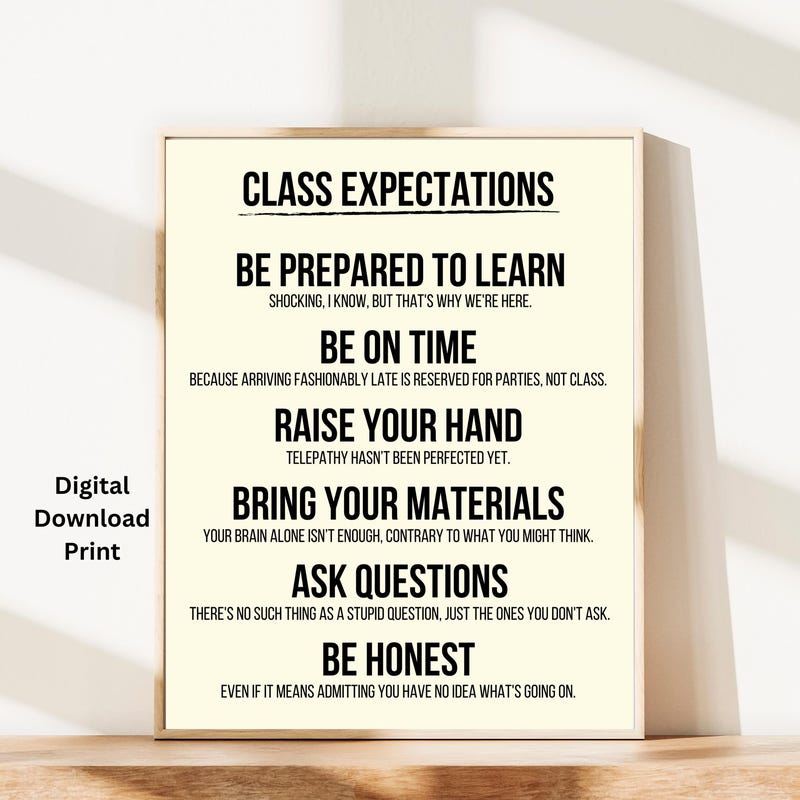 Classroom Expectations Posters - Etsy
