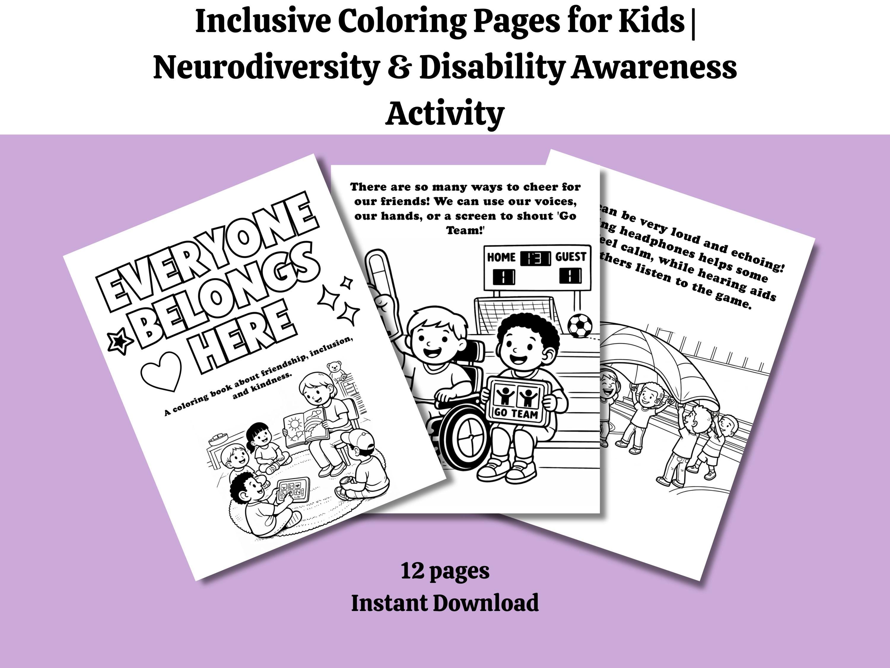 Inclusive Coloring Pages for Kids | Neurodiversity & Disability ...