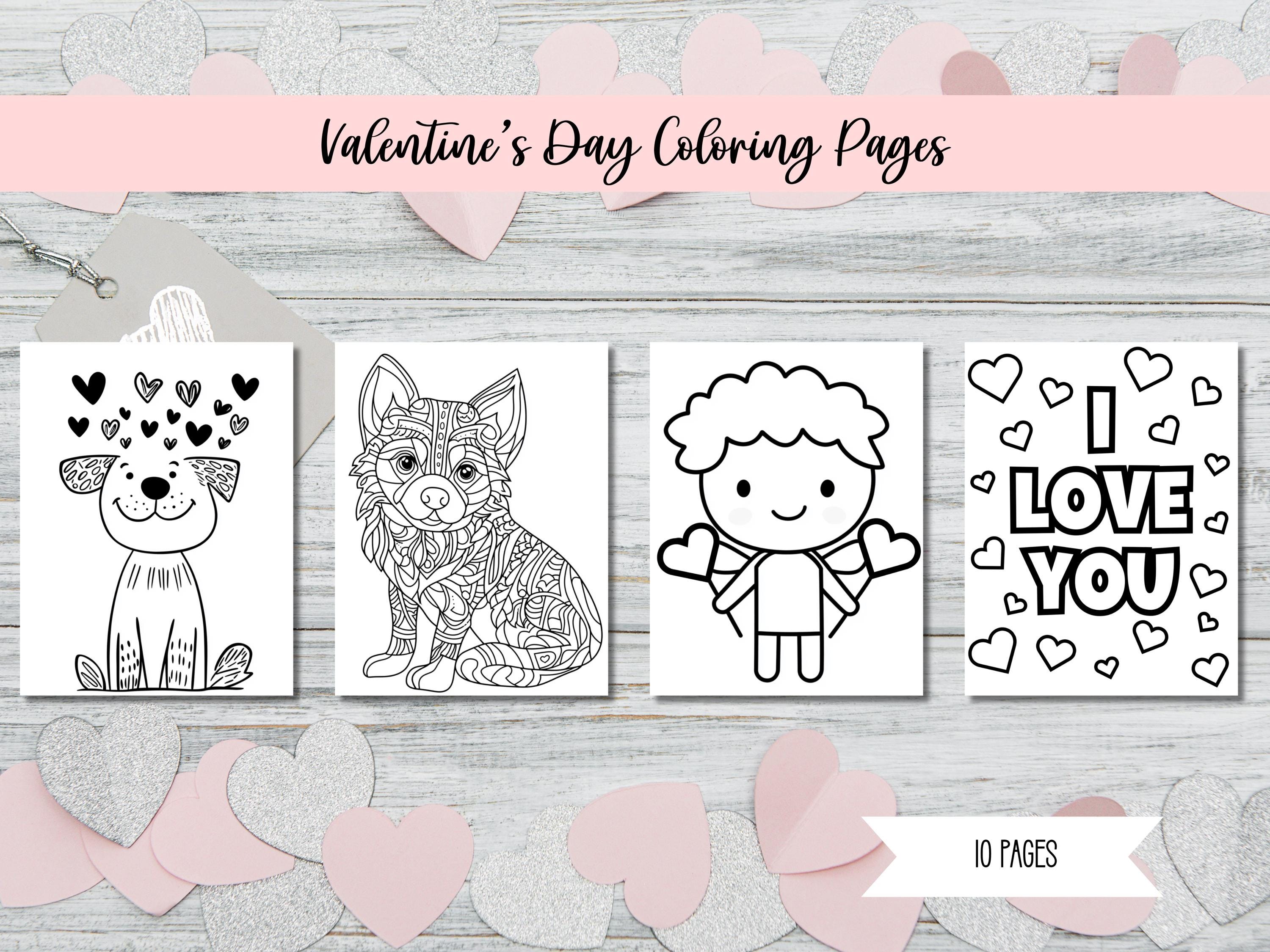 Valentine's Day Coloring Pages for Kids, Preschool Vday Activities ...