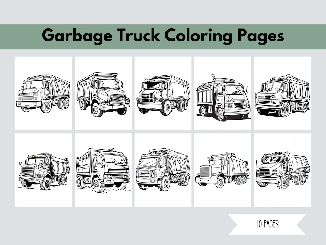 Garbage Truck Coloring Pages for Kids, Preschool Trash Truck Activities ...