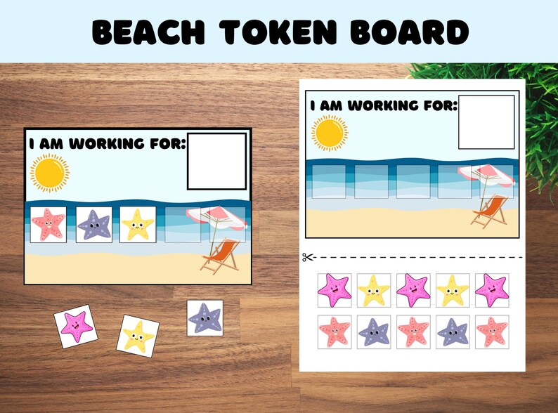 Beach Themed Token Board, Ocean Token Economy, Sea Shells Kids Reward ...