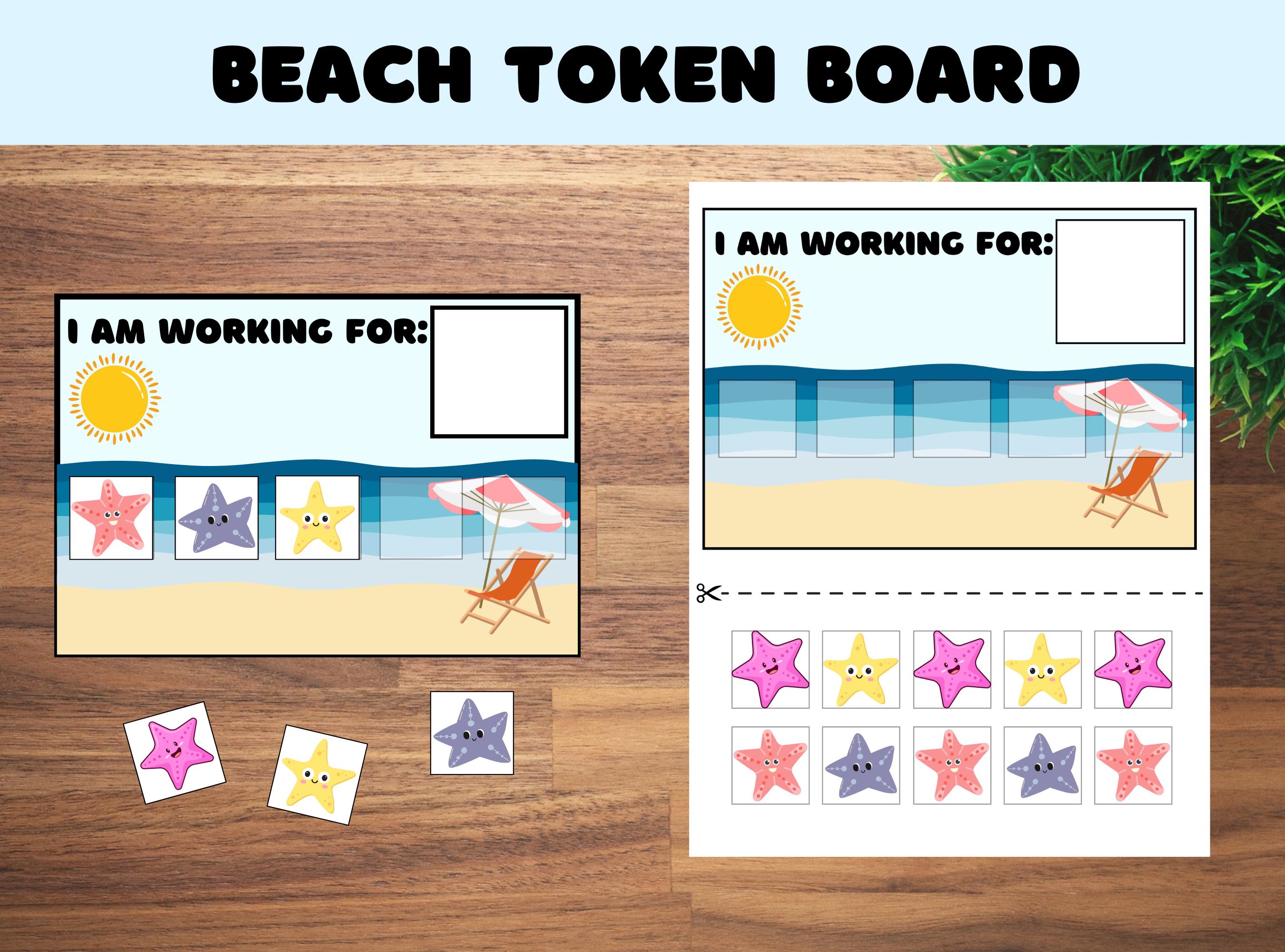 Beach Themed Token Board, Ocean Token Economy, Sea Shells Kids Reward ...
