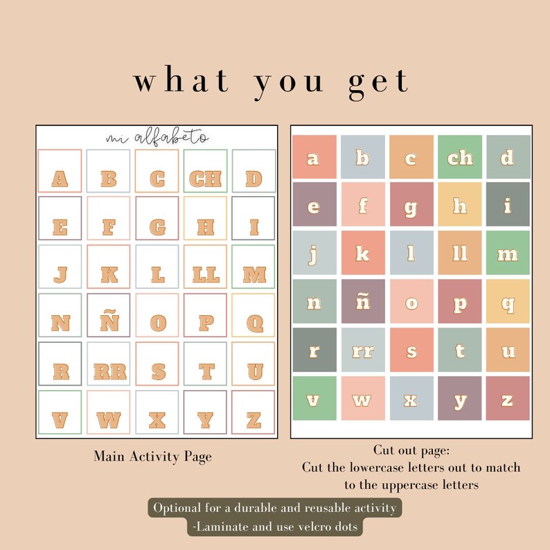 Spanish Alphabet Matching - Etsy