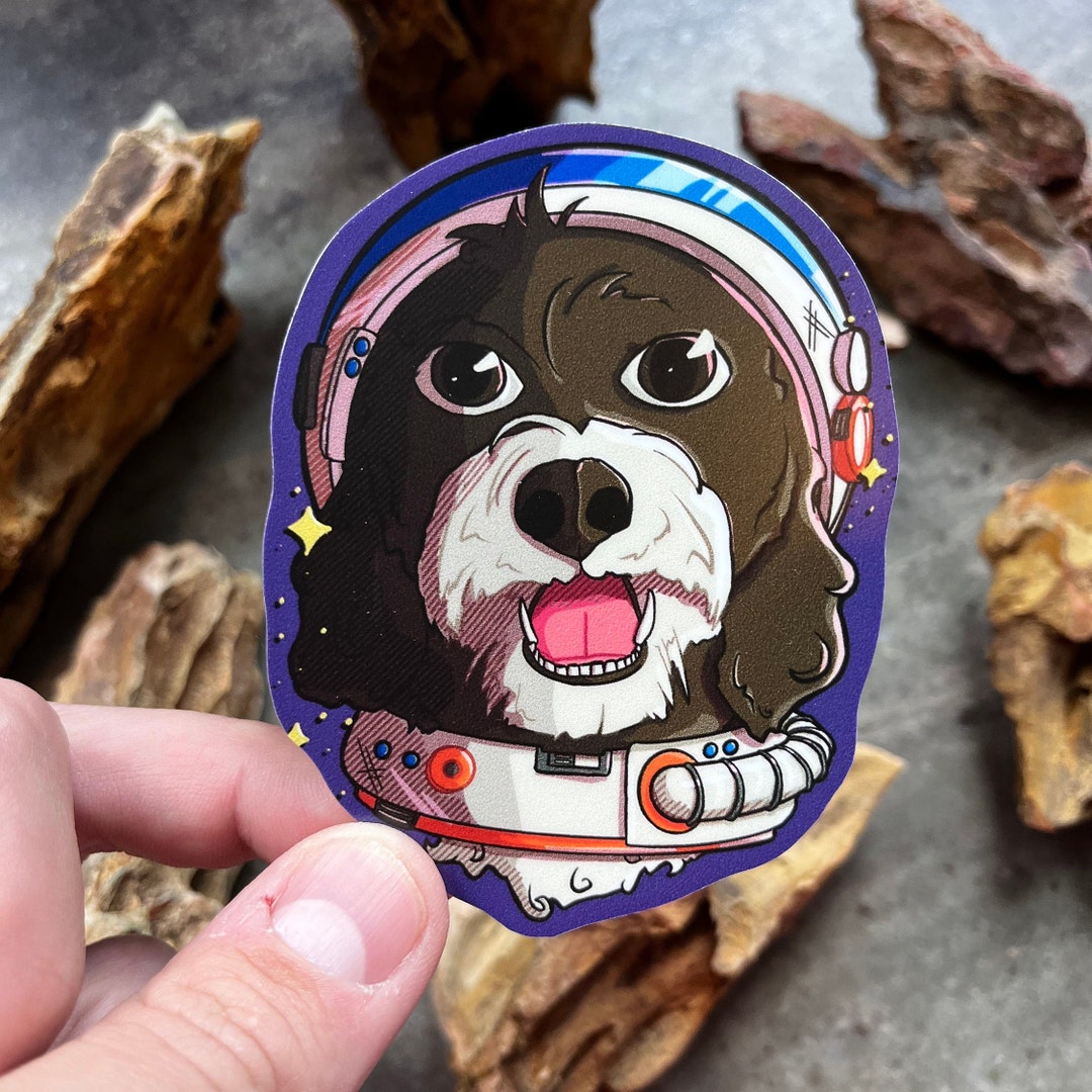 Space Dog Sticker: Durable + Weatherproof - Etsy