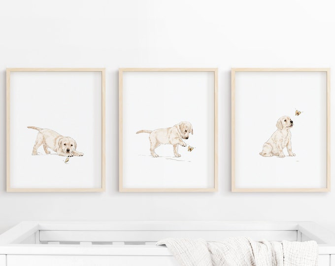 Labrador Retriever Print, Puppy Nursery Art, Dog Nursery Wall Art, Kid ...