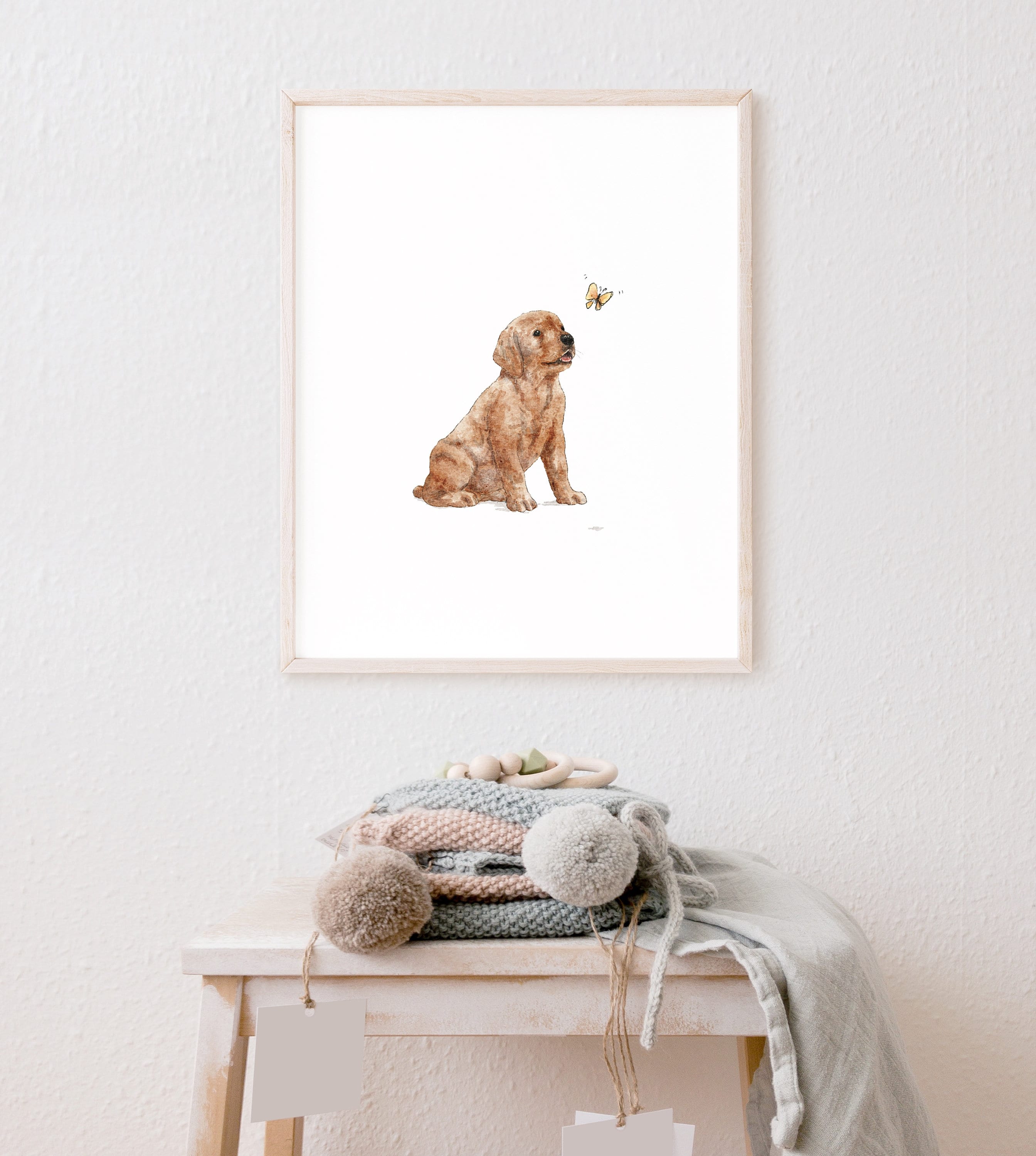 Red Fox Lab Print, Fox Red Labrador Puppy Nursery Art, Dog Nursery Wall ...