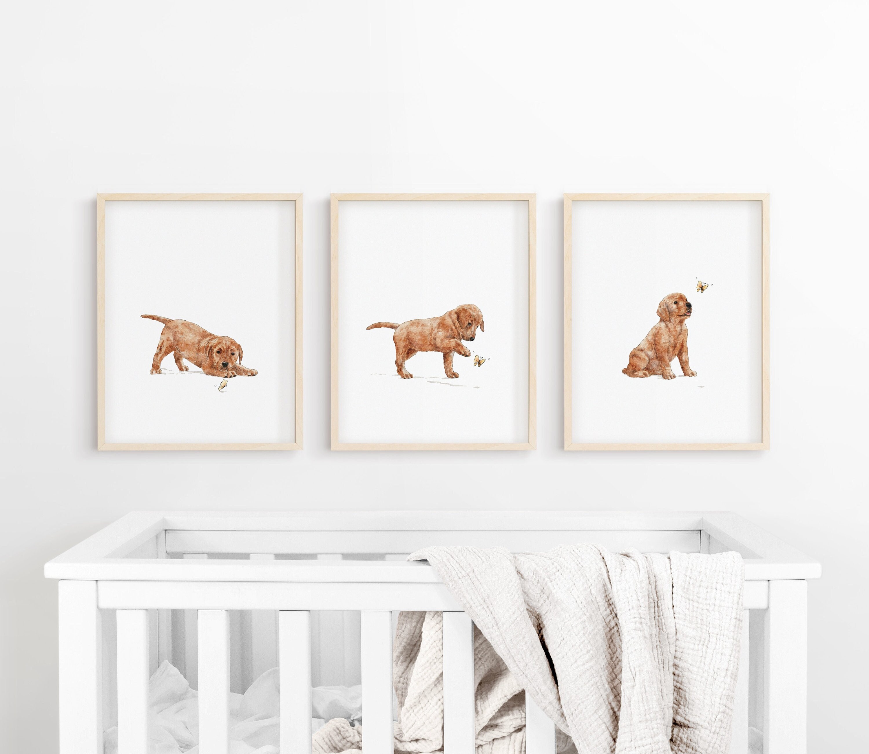 Red Fox Lab Print, Fox Red Labrador Puppy Nursery Art, Dog Nursery Wall ...
