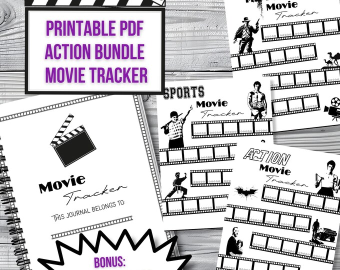 Printable & Fillable Movie Tracker, Movie Journal, Movie Review, Movie ...