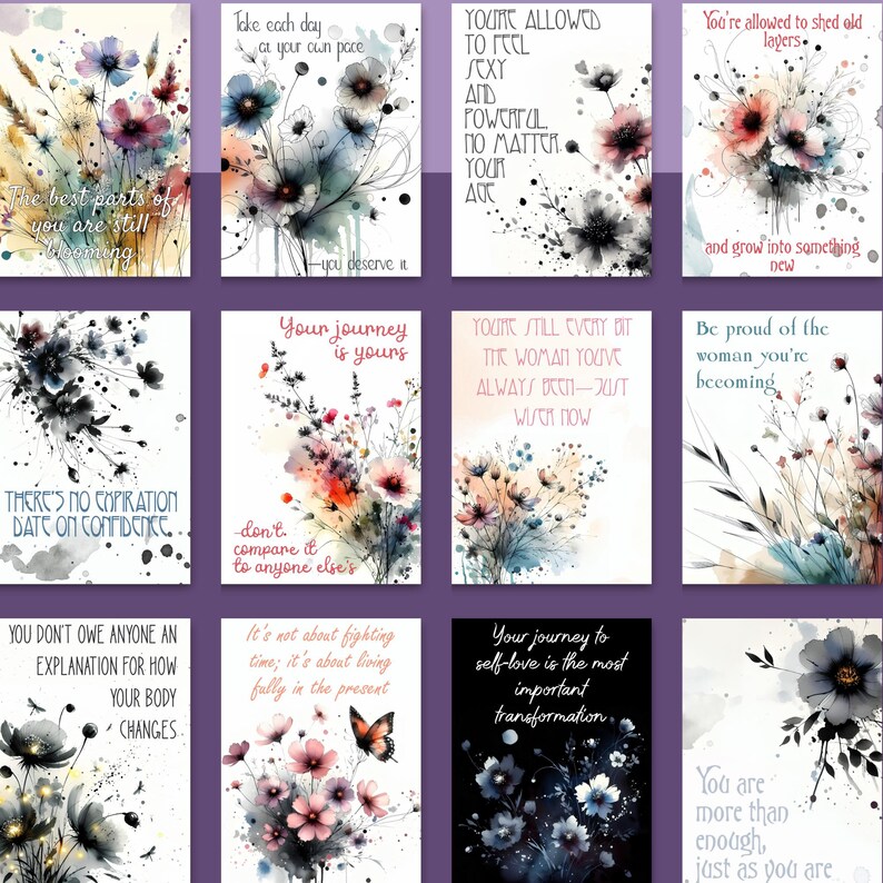 36 Positive Affirmation Cards for Women, Menopause Support Printable ...
