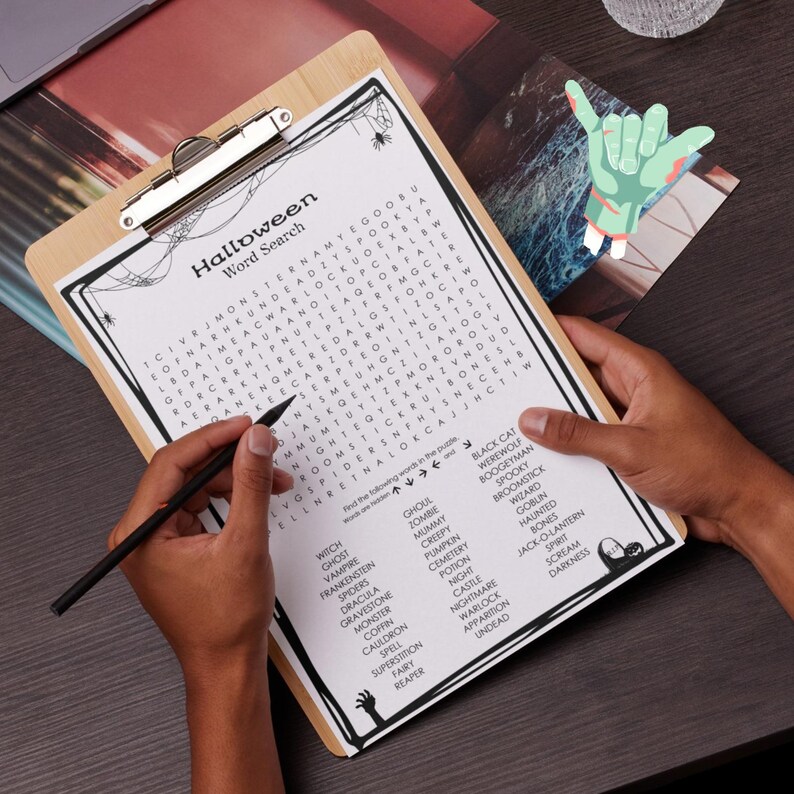 Printable Halloween Game Bundle | Tic Tac Toe, Word Search & Crossword ...