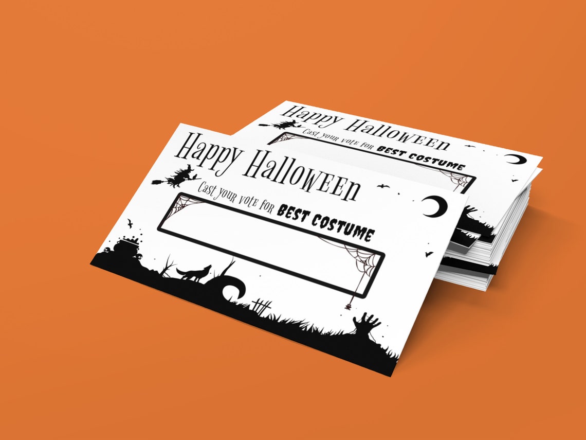 Halloween Costume Voting Printable Cards, Costume Voting Cards ...
