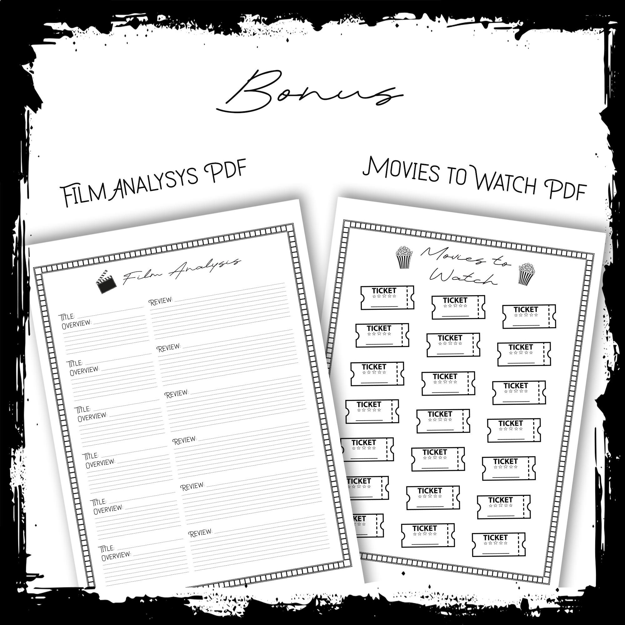 PDF Printable Movie Tracker Journal | Movie Lover Gift | Drama Movie ...