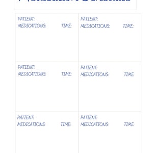 Nursing Patient Report Sheet Template With Medication Schedule - Etsy