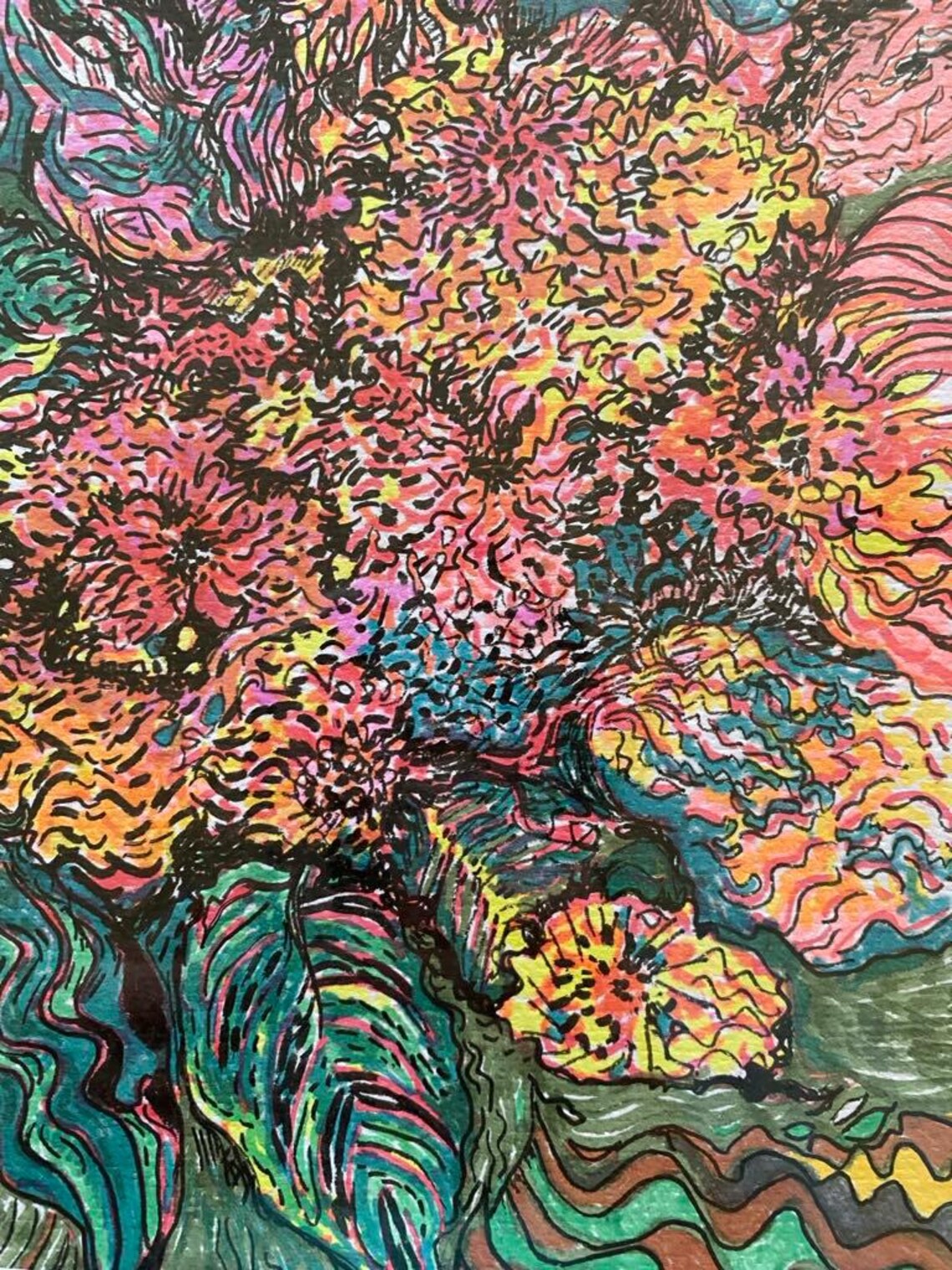 Jungle Pen and Ink Illustration, Tropical Foliage Art (9x12) - Etsy