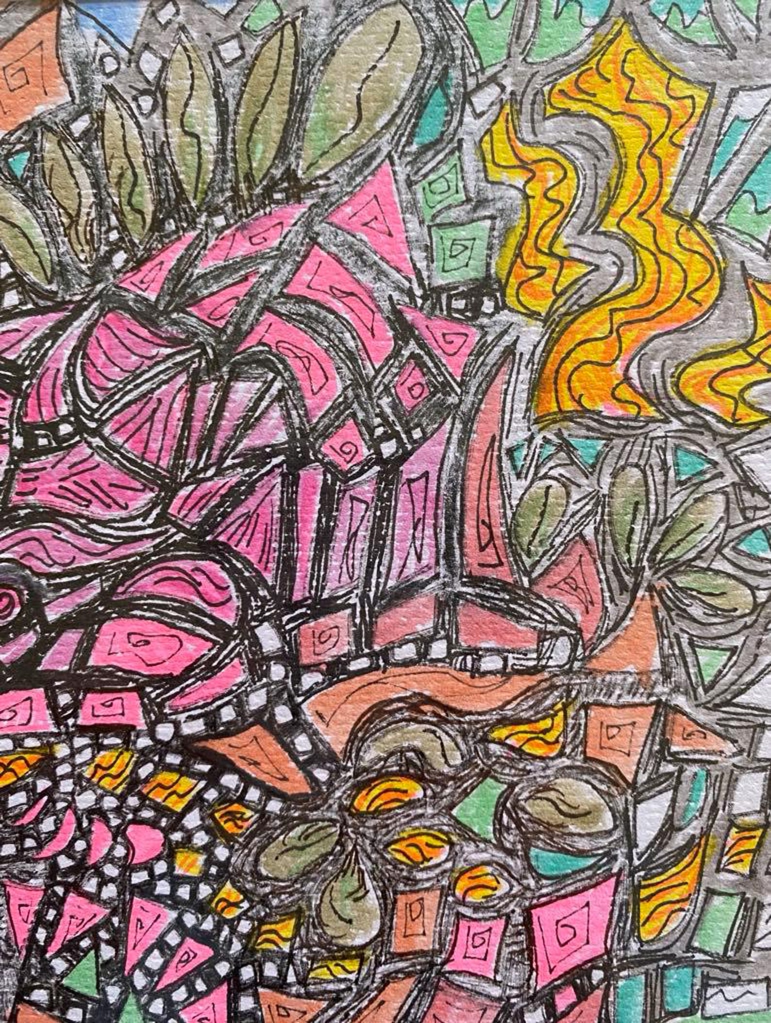 Hand Drawn Abstract Universe Drawing, Pen and Ink, Matted 9x12 - Etsy