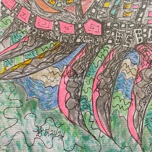 Hand Drawn Abstract Universe Drawing, Pen and Ink, Matted 9x12 - Etsy