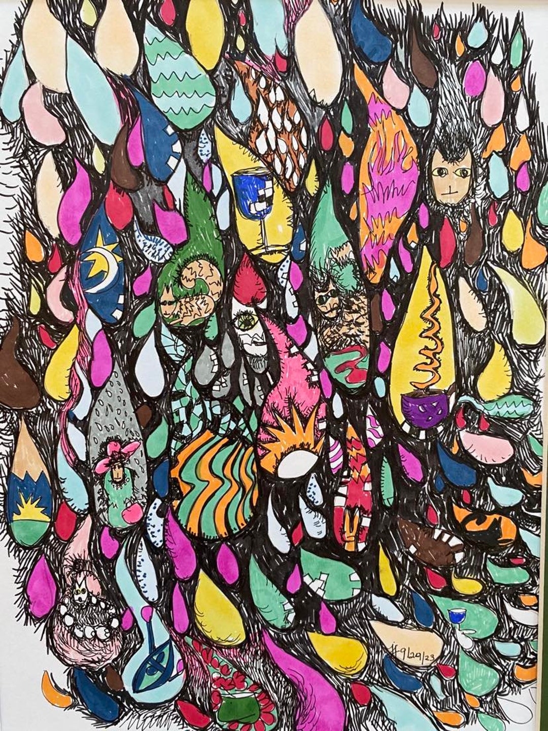 Hand Drawn, Tears, is an Original 9 X 12 Pen and Ink. A One-of-a-kind ...