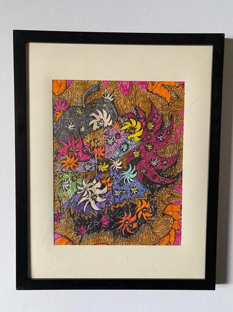 Hand Drawn, Pinwheels, is an 8" X 10" Pen and Ink Marker Sketch of ...