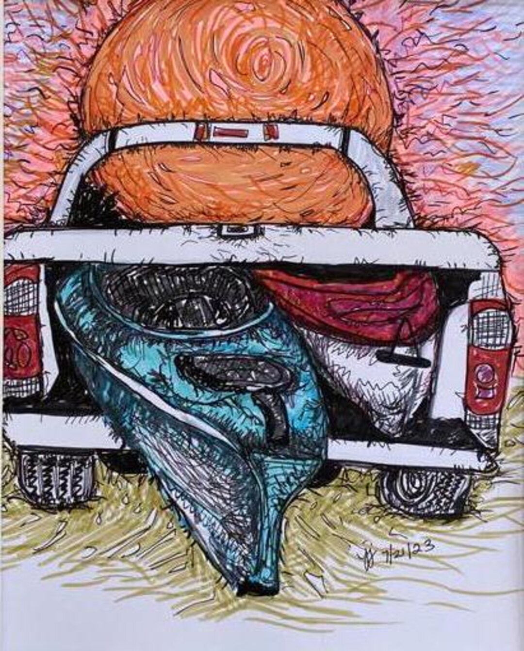 Hand Drawn, Summer, is an Original Pen and Ink Marker Creation. - Etsy