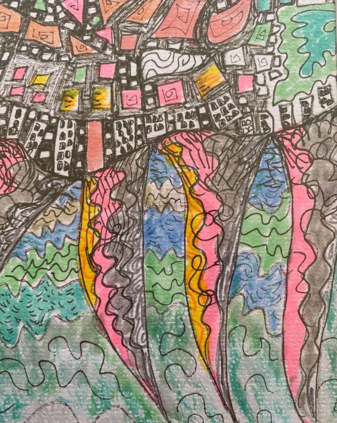Hand Drawn Abstract Universe Drawing, Pen and Ink, Matted 9x12 - Etsy