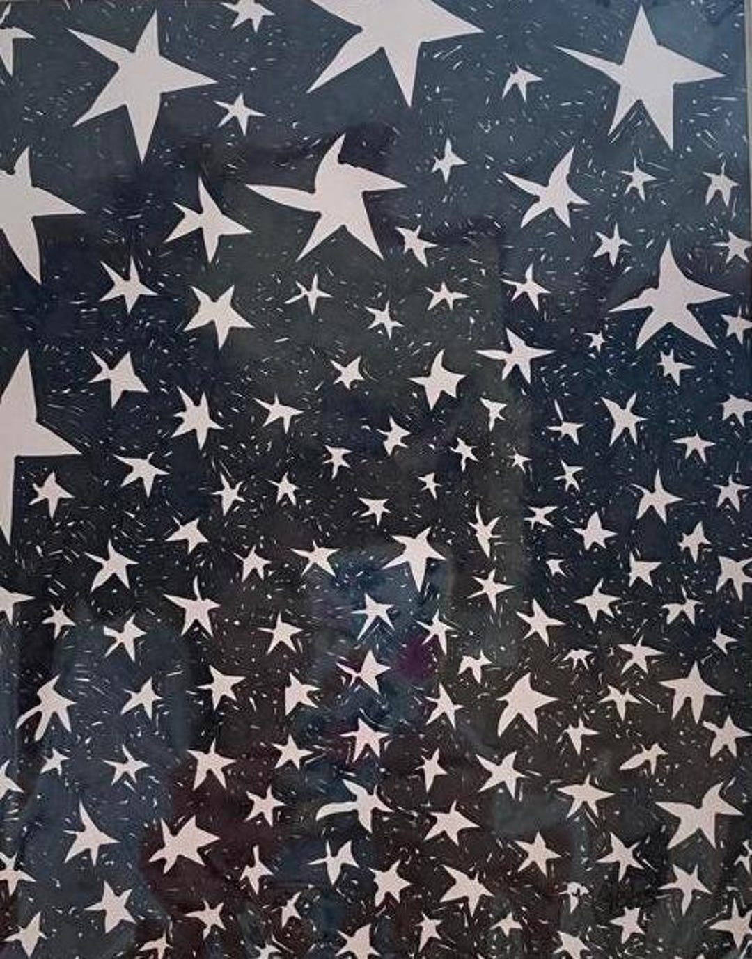 Hand Drawn, Stars, is an 8 X 10 Pen and Ink Marker Drawing of a Magical ...