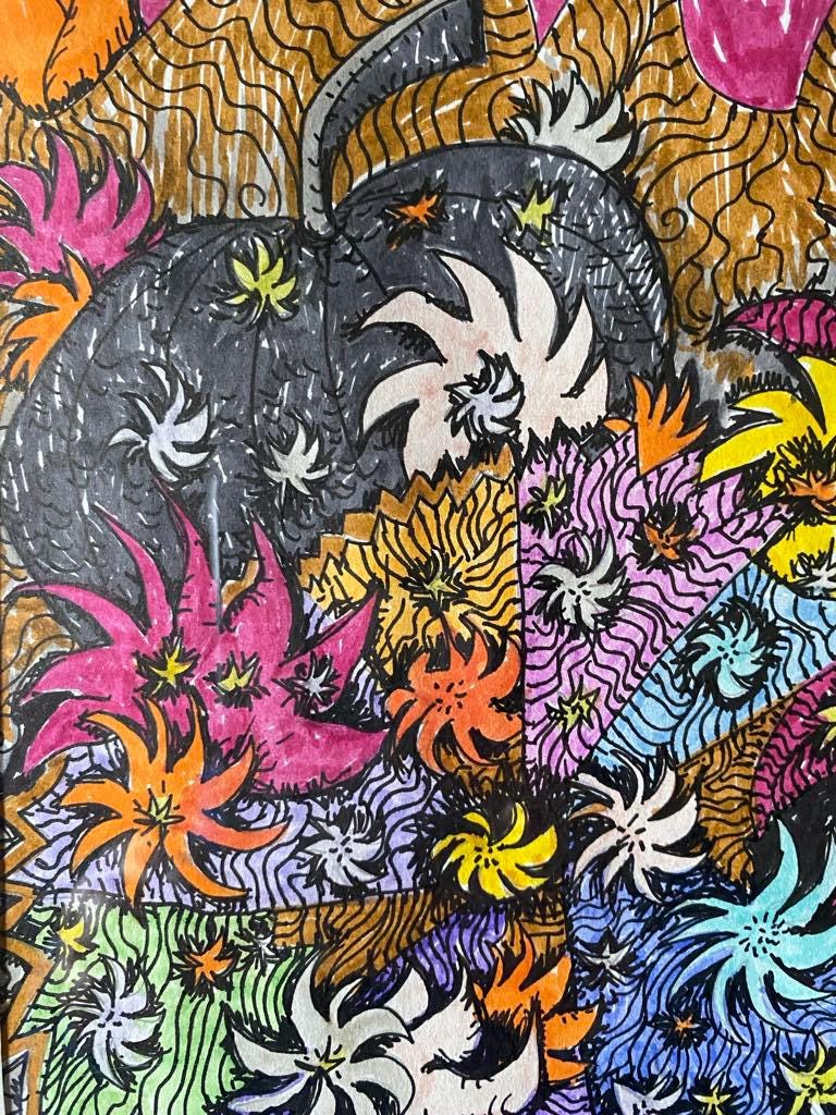 Hand Drawn, Pinwheels, is an 8" X 10" Pen and Ink Marker Sketch of ...