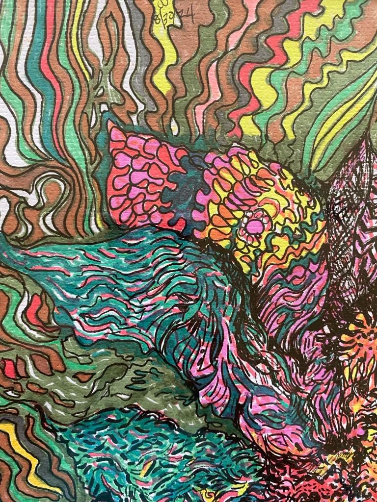Jungle Pen and Ink Illustration, Tropical Foliage Art (9x12) - Etsy
