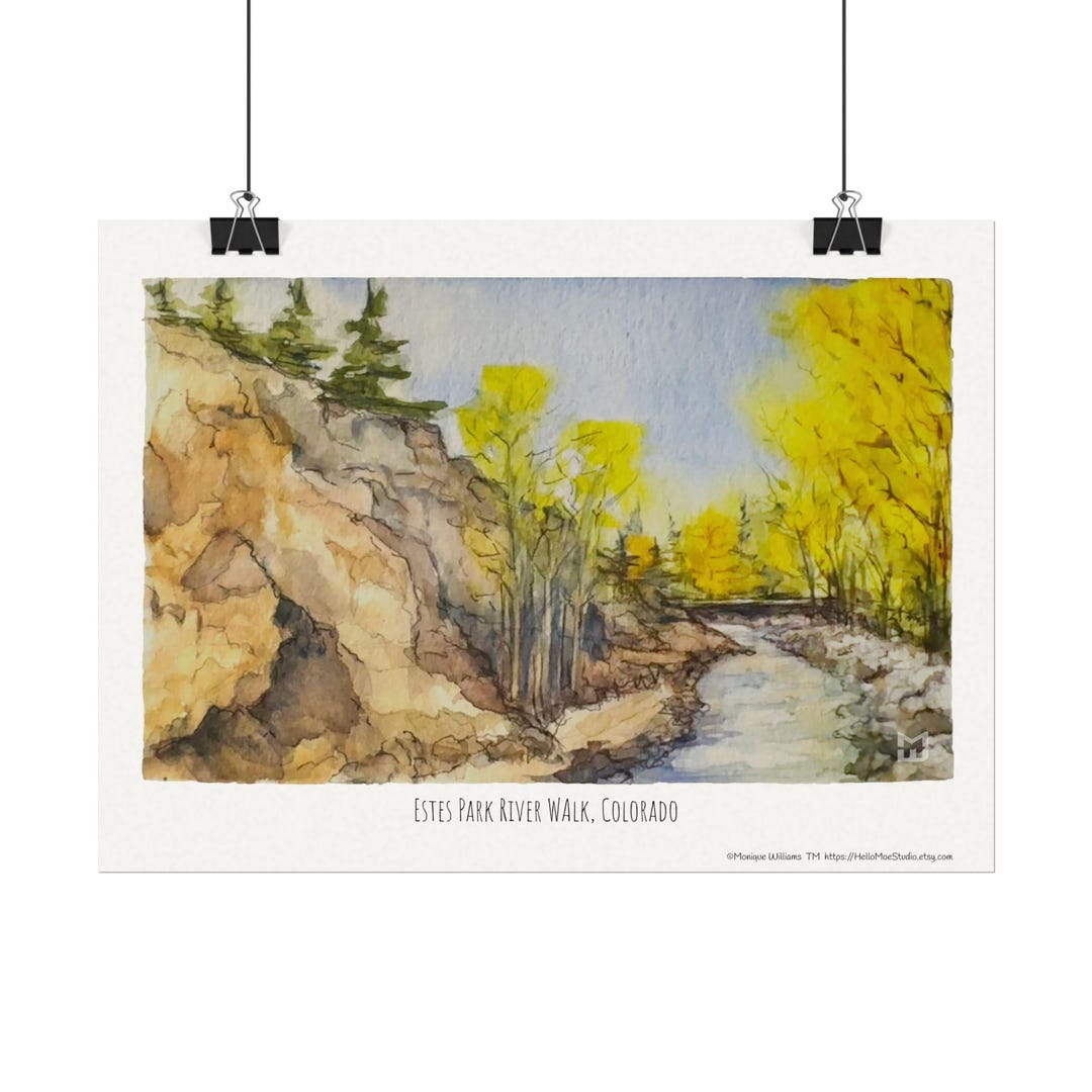 Watercolor Print (estes Park River Walk, Colorado) - Etsy