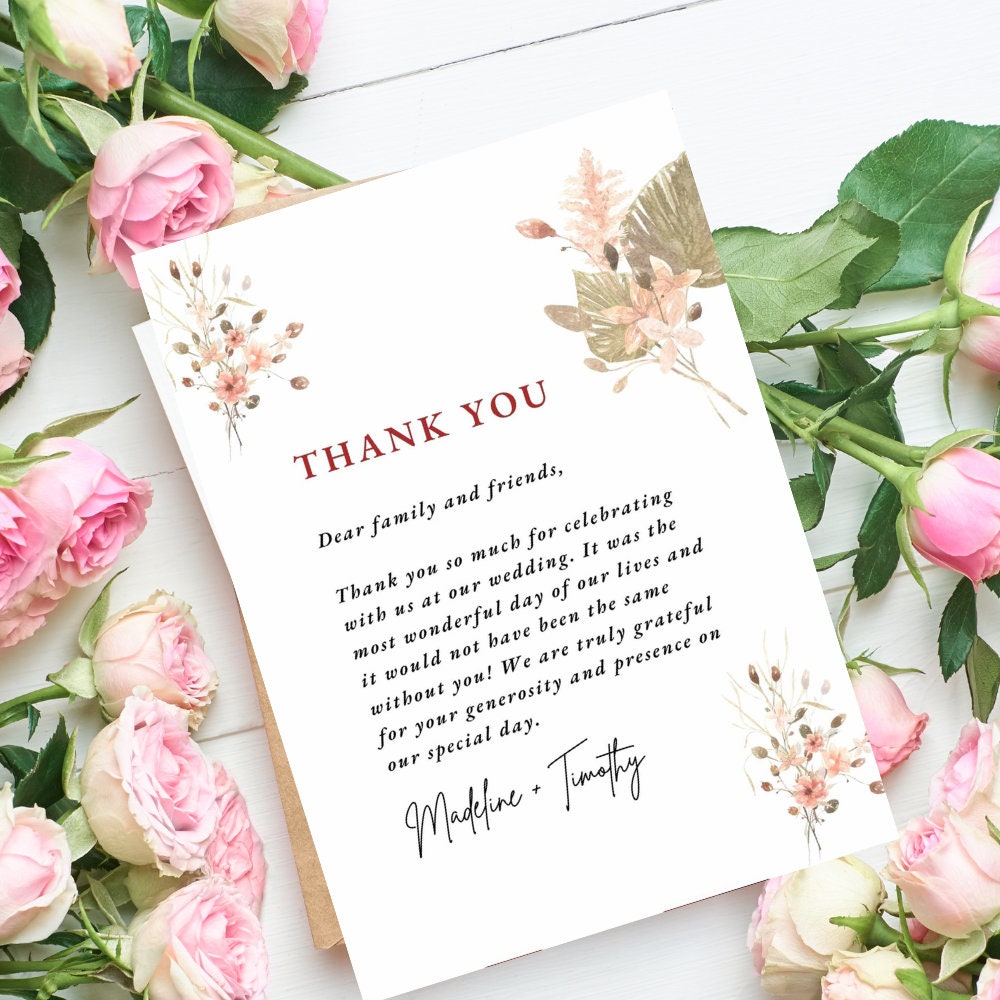 Thank You Card Cute Thank You Cards Diy Thank You Cards Etsy Thank You ...