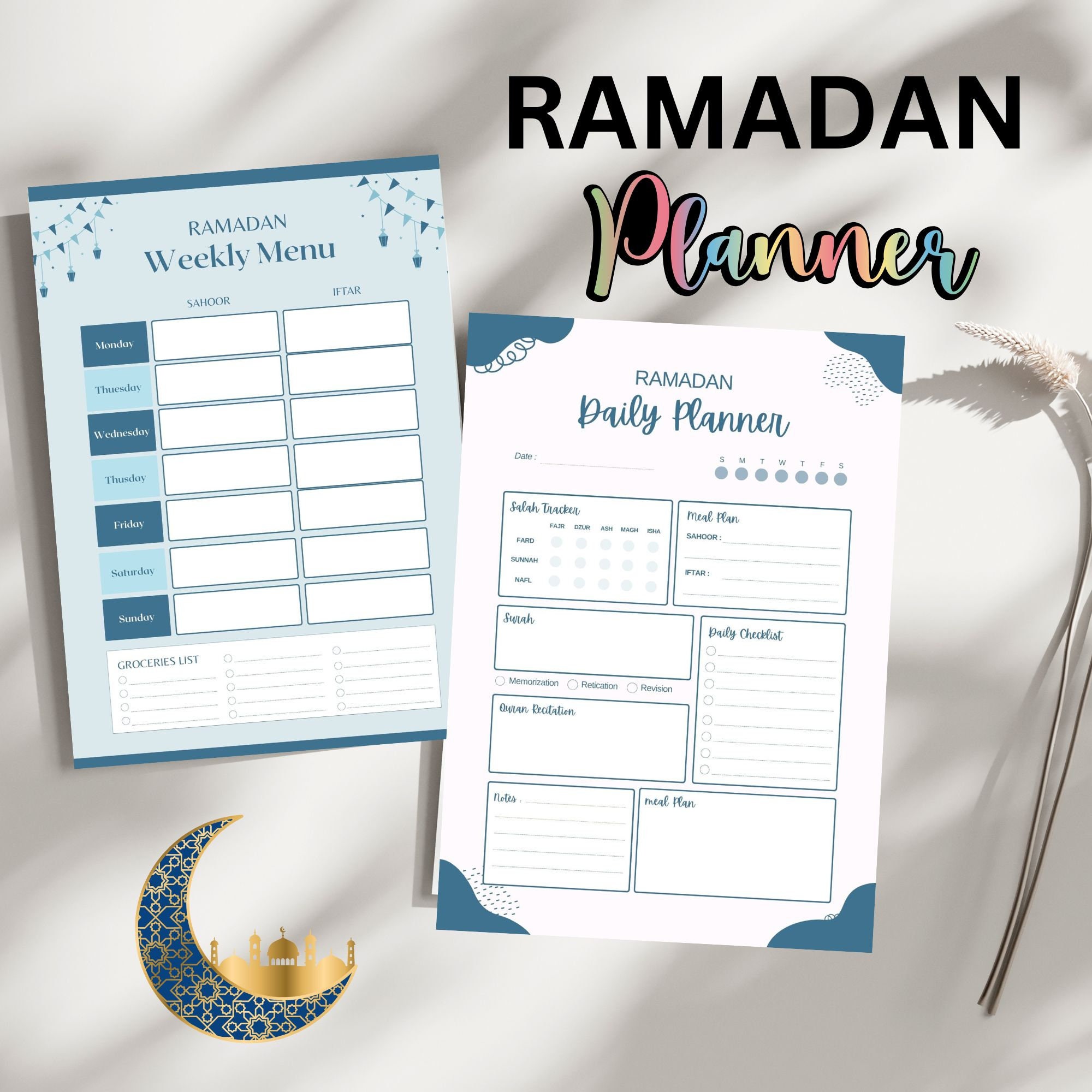 Ramadan Planner Printable PDF Quran Tracking Log Quran Notion Journal ...
