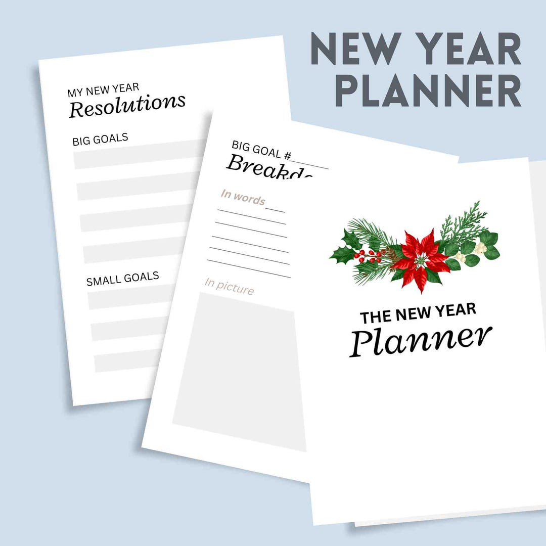 New Year Resolution Planner Yearly Goal Tracker 2025 Habit Tracker ...