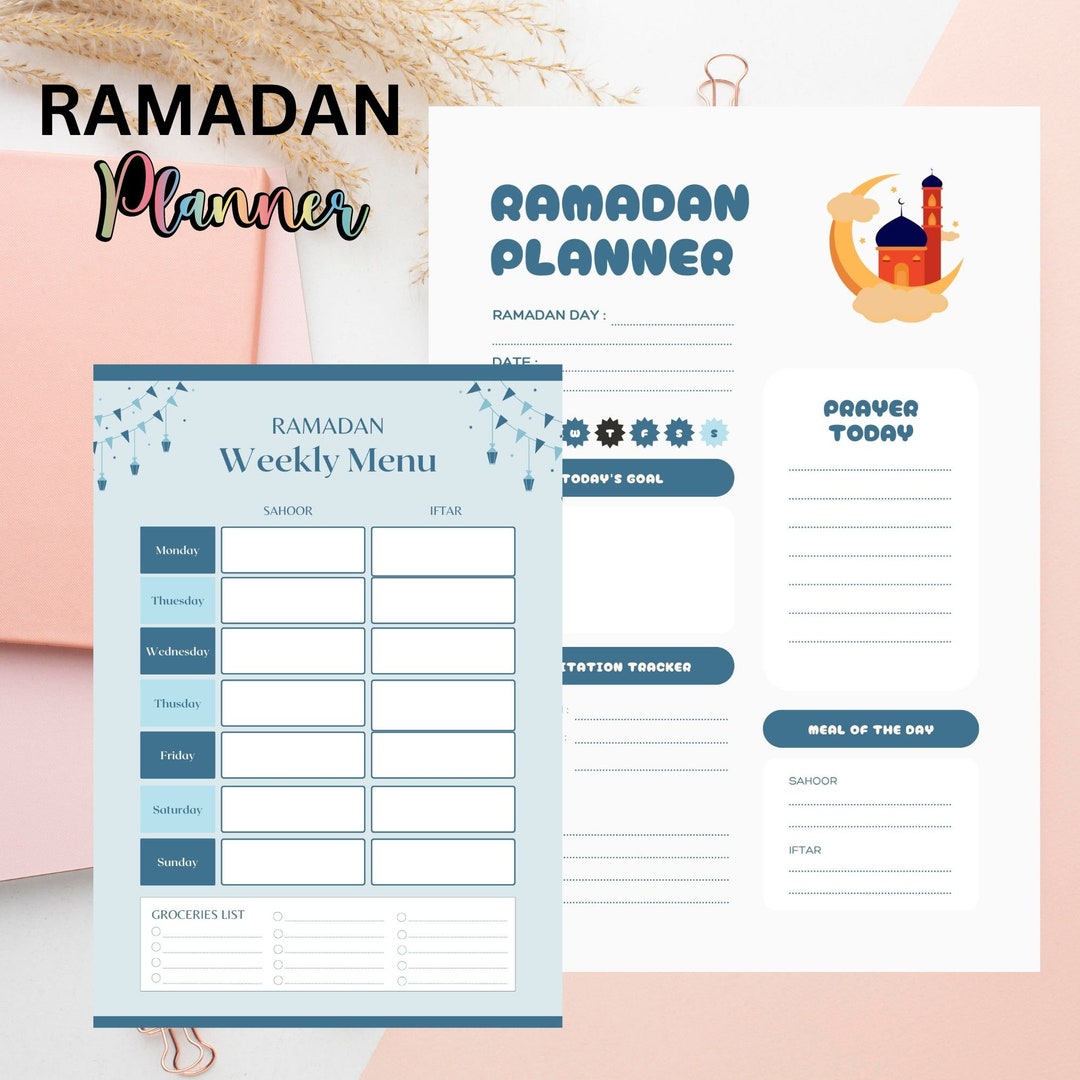 Ramadan Planner Printable PDF Quran Tracking Log Quran Notion Journal ...