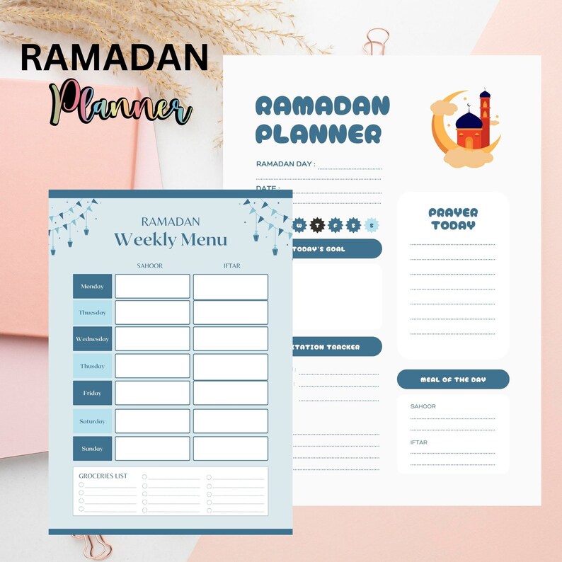 Ramadan Planner Printable PDF Quran Tracking Log Quran Notion Journal ...