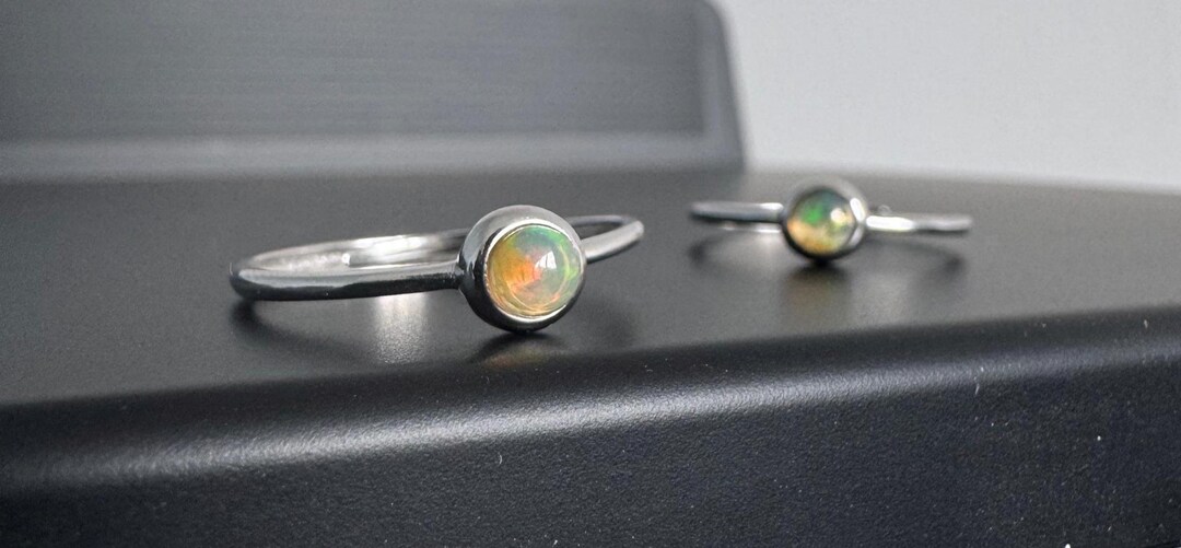 Rainbow Opals - Adjustable Ring - 925 Silver - Etsy