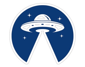 Holographic 80s Neon UFO Sticker - Etsy