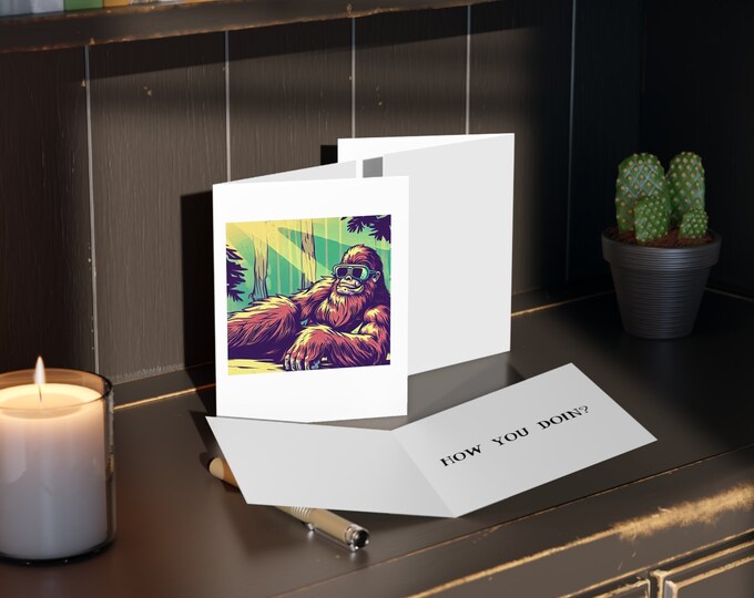 Bigfoot Funny Thank You Card Big Foot Cryptid Appreciation Sasquatch ...