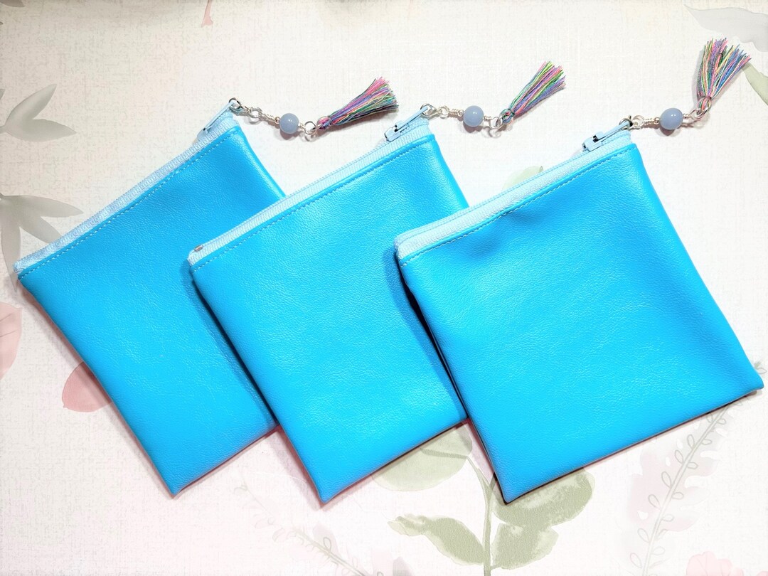 Blue Coin Purse With Tassel, Small Zipper Wallet, Handmade Change Purse ...