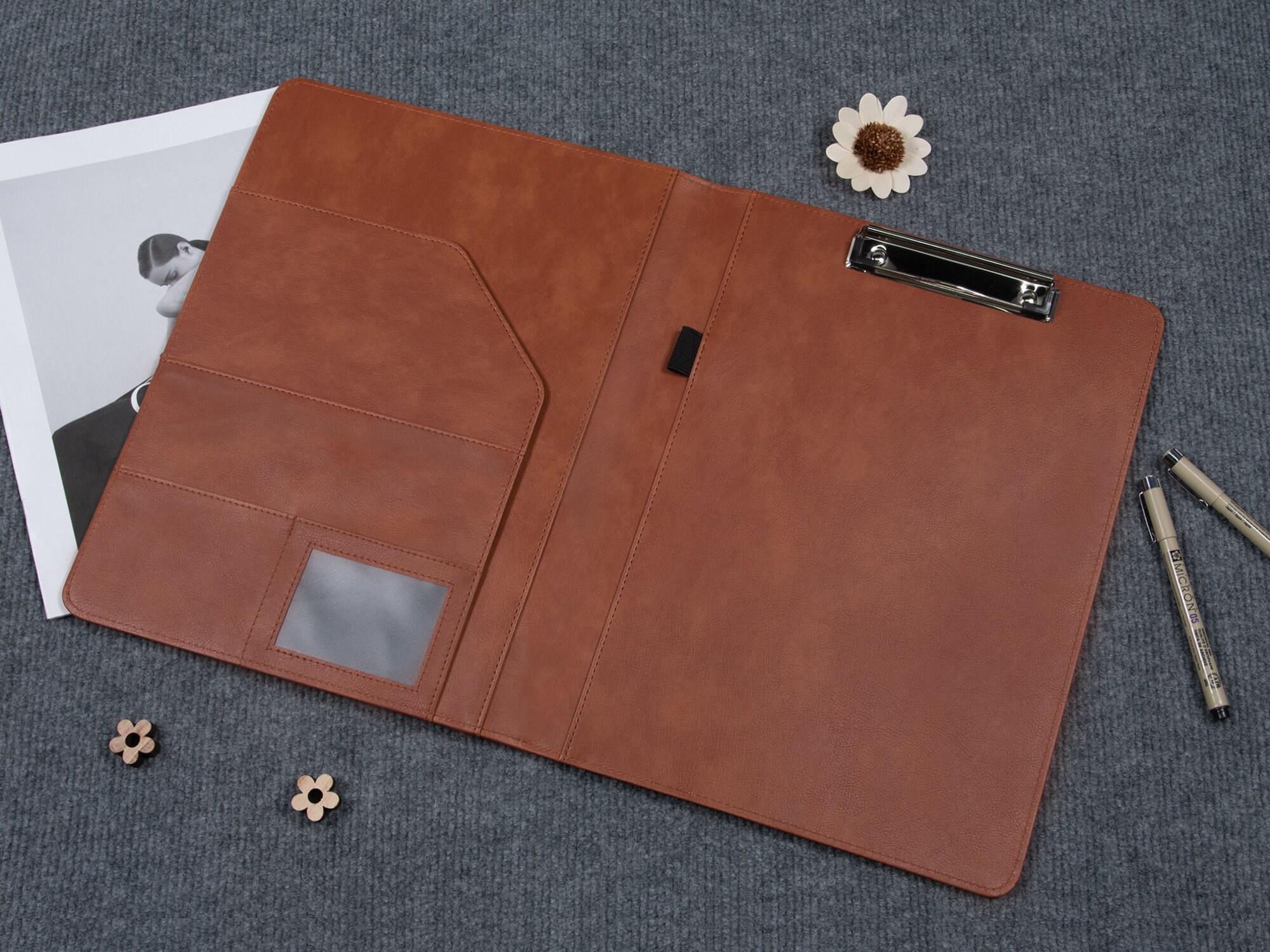 Handmade Leather Padfolio, Leather Padfolio With A4 Notepad Holder ... Handmade Leather Padfolio, Leather Padfolio With A4 Notepad Holder ...
