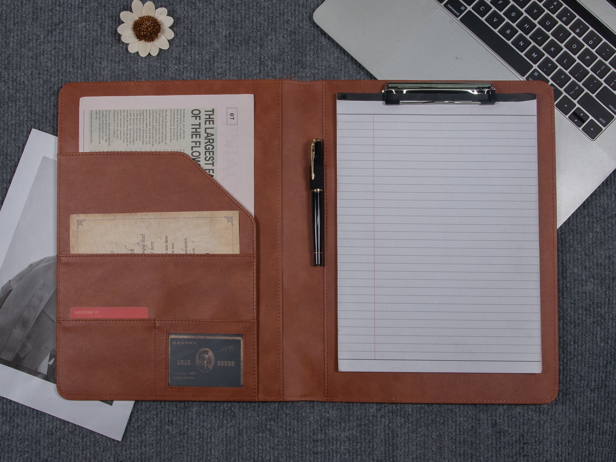 Handmade Leather Padfolio, Leather Padfolio With A4 Notepad Holder ...