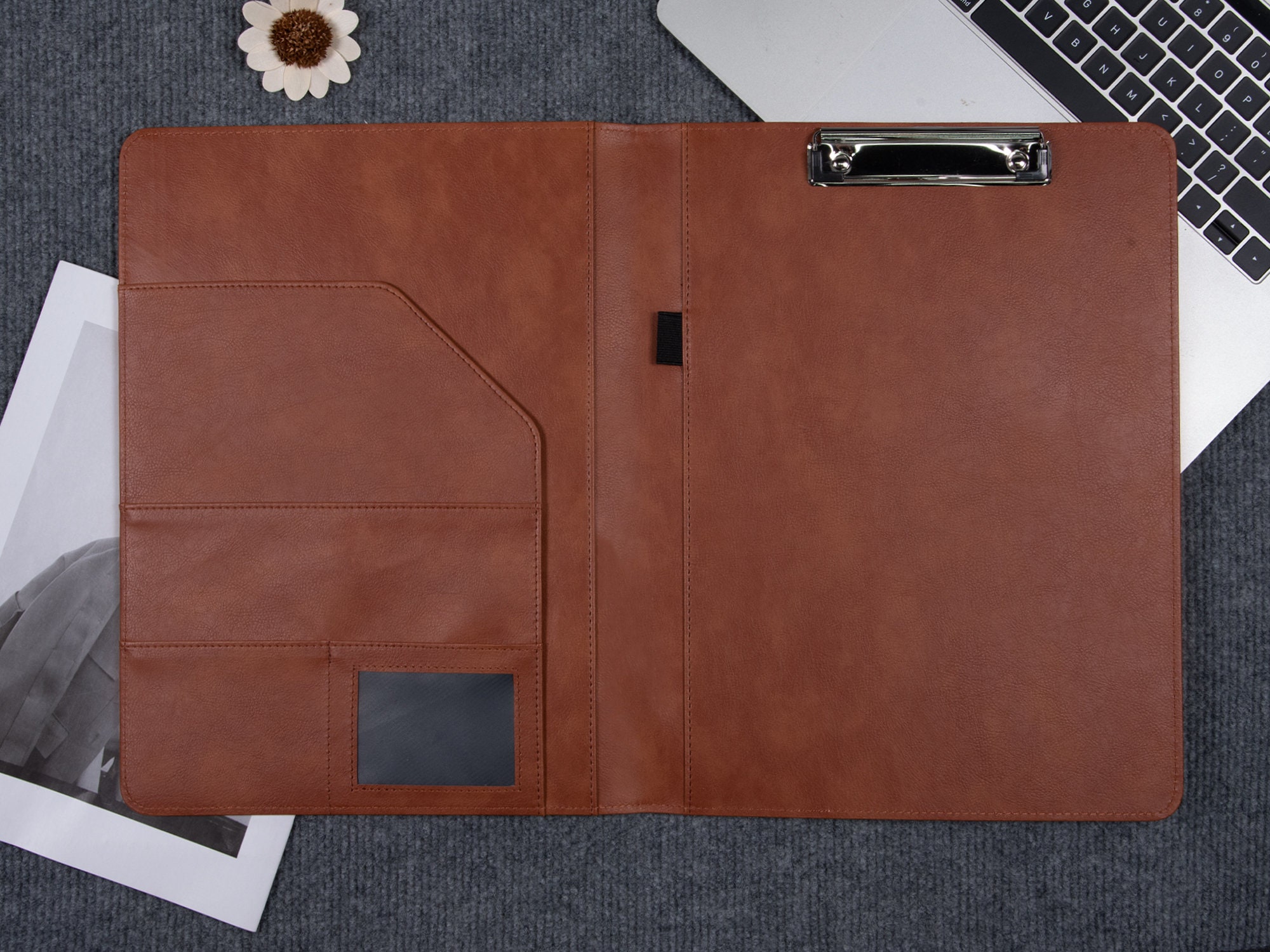 Handmade Leather Padfolio, Leather Padfolio With A4 Notepad Holder ...