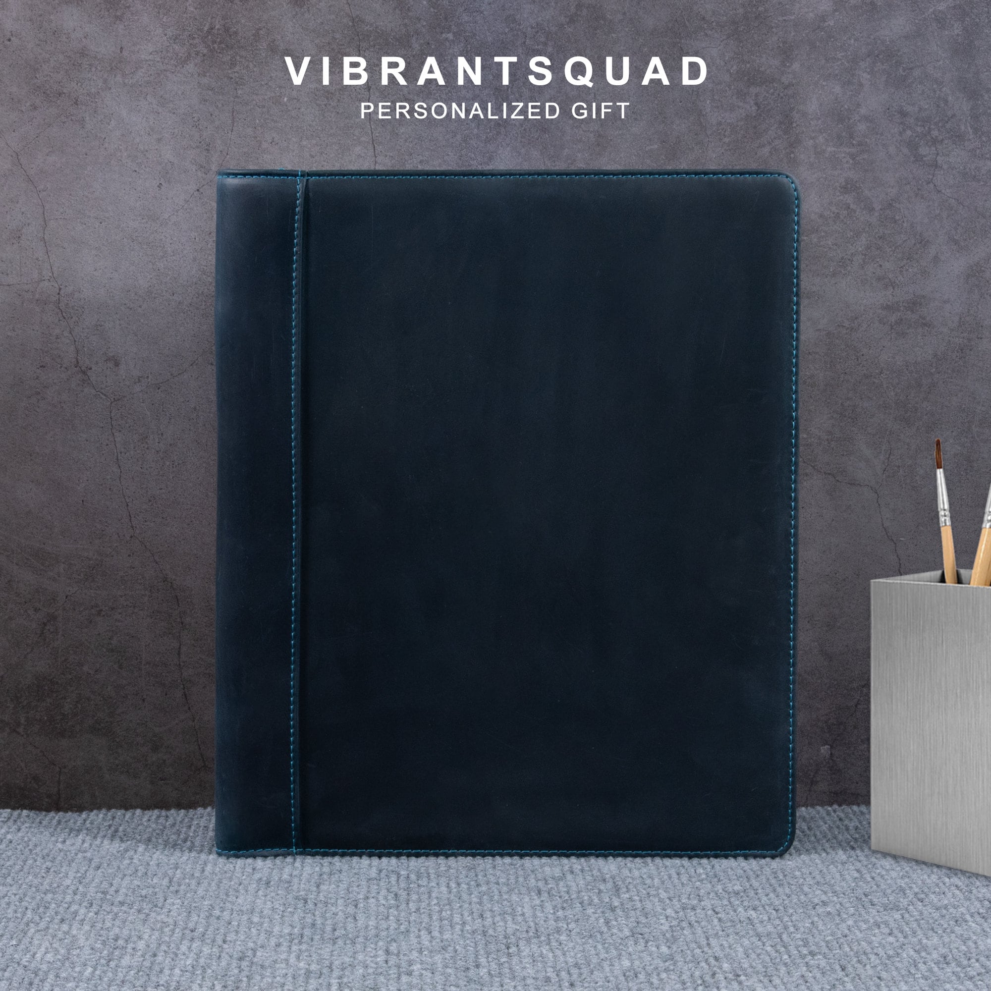 Handmade Leather Padfolio Blue Crazy Horse Leather Padfolio - Etsy