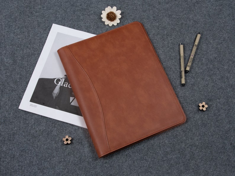 Handmade Leather Padfolio, Leather Padfolio With A4 Notepad Holder ...