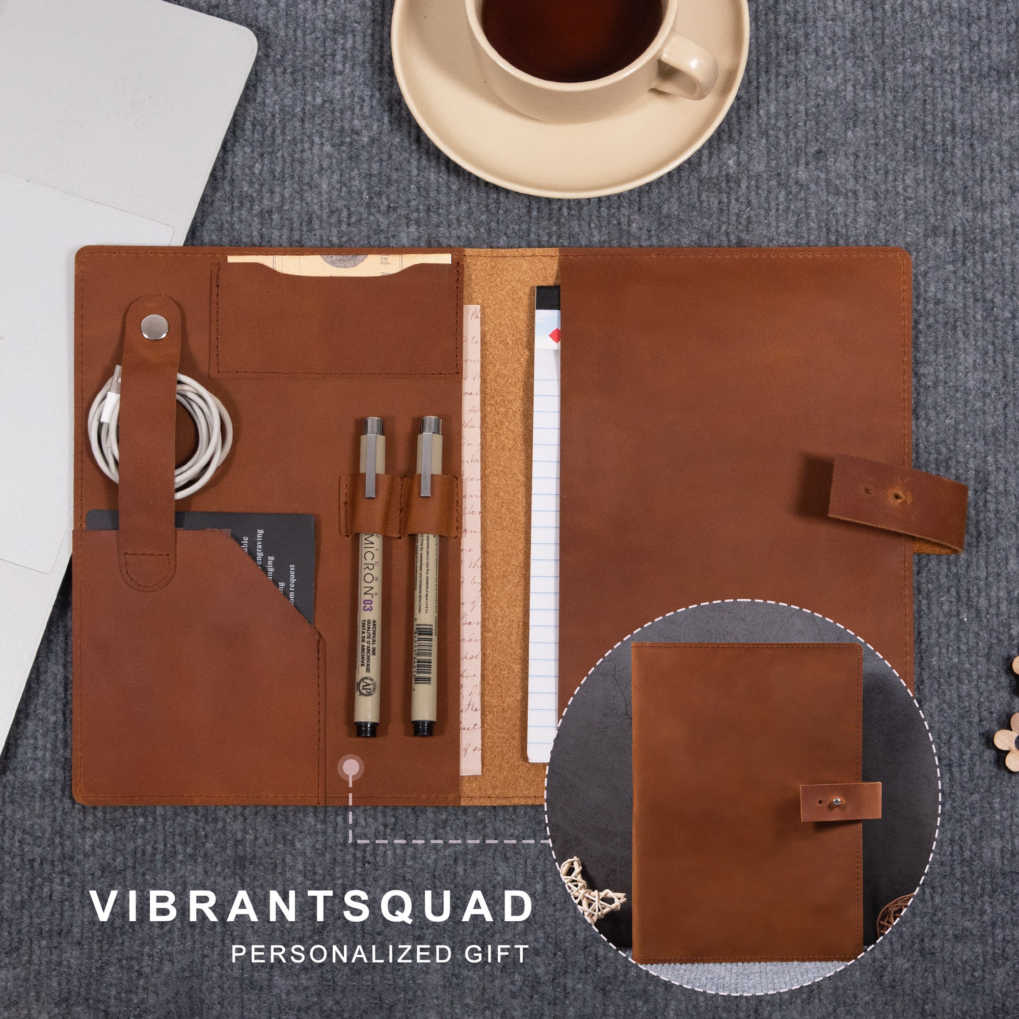 Personalized Leather Portfolio, Women Portfolio, A5 Size Portfolio ...