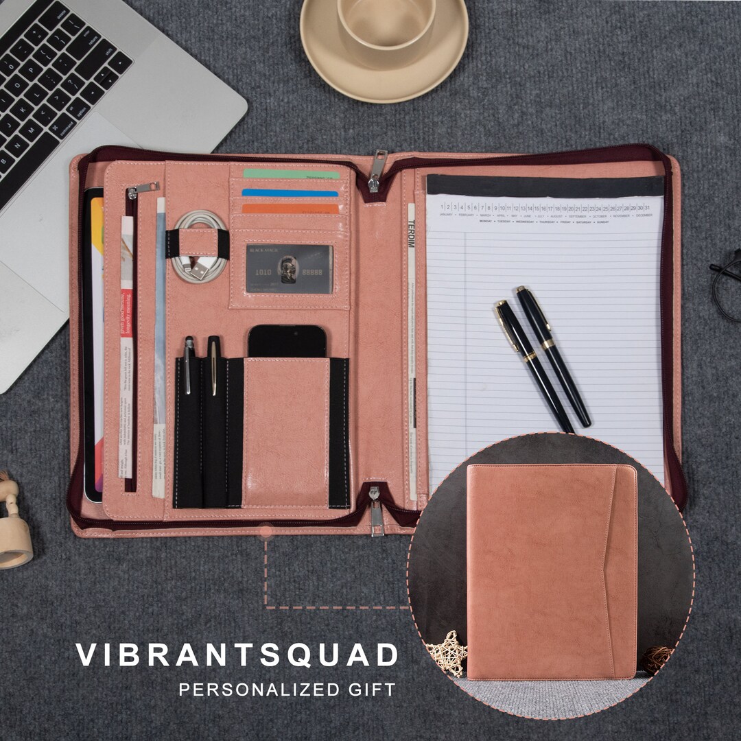 WOMEN Leather Portfolio Personalized Leather Portfolio With - Etsy