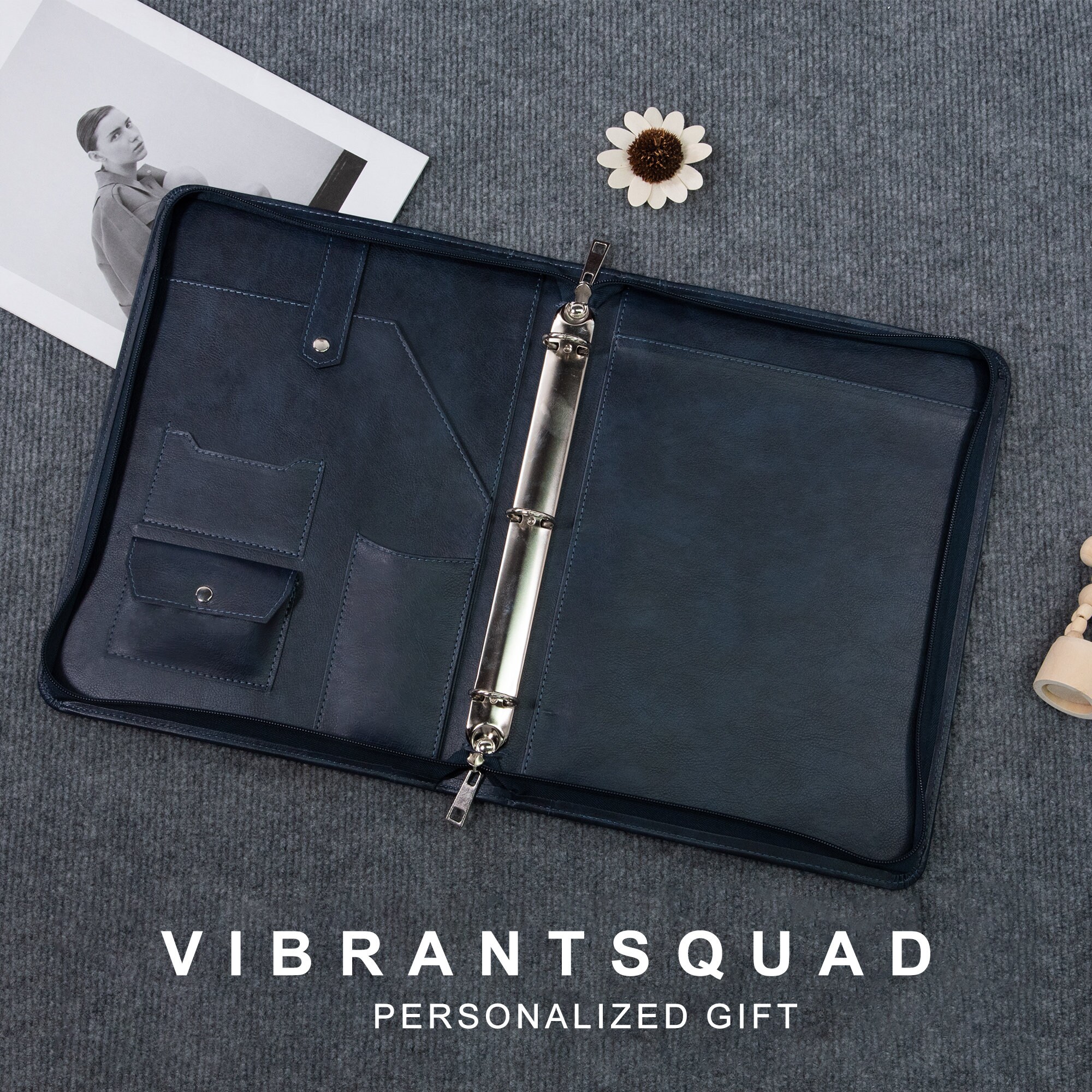 Zippered Leather Portfolio Leather Portfolio With A4 Notepad - Etsy