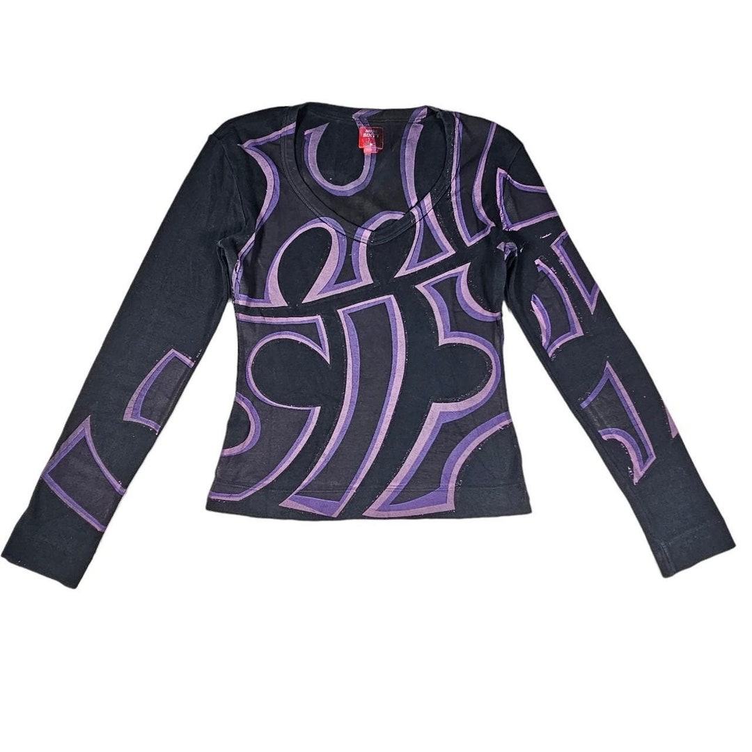 Vintage Miss Sixty Glittery Puzzle Graphic Print Top - Etsy