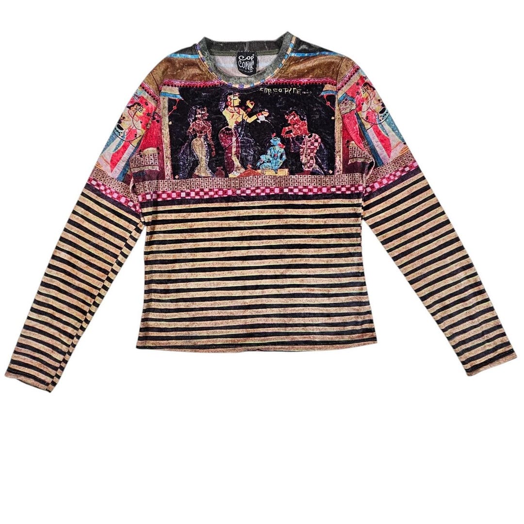 Vintage Cop Copine Krishna Baptism Graphic Print Top - Etsy