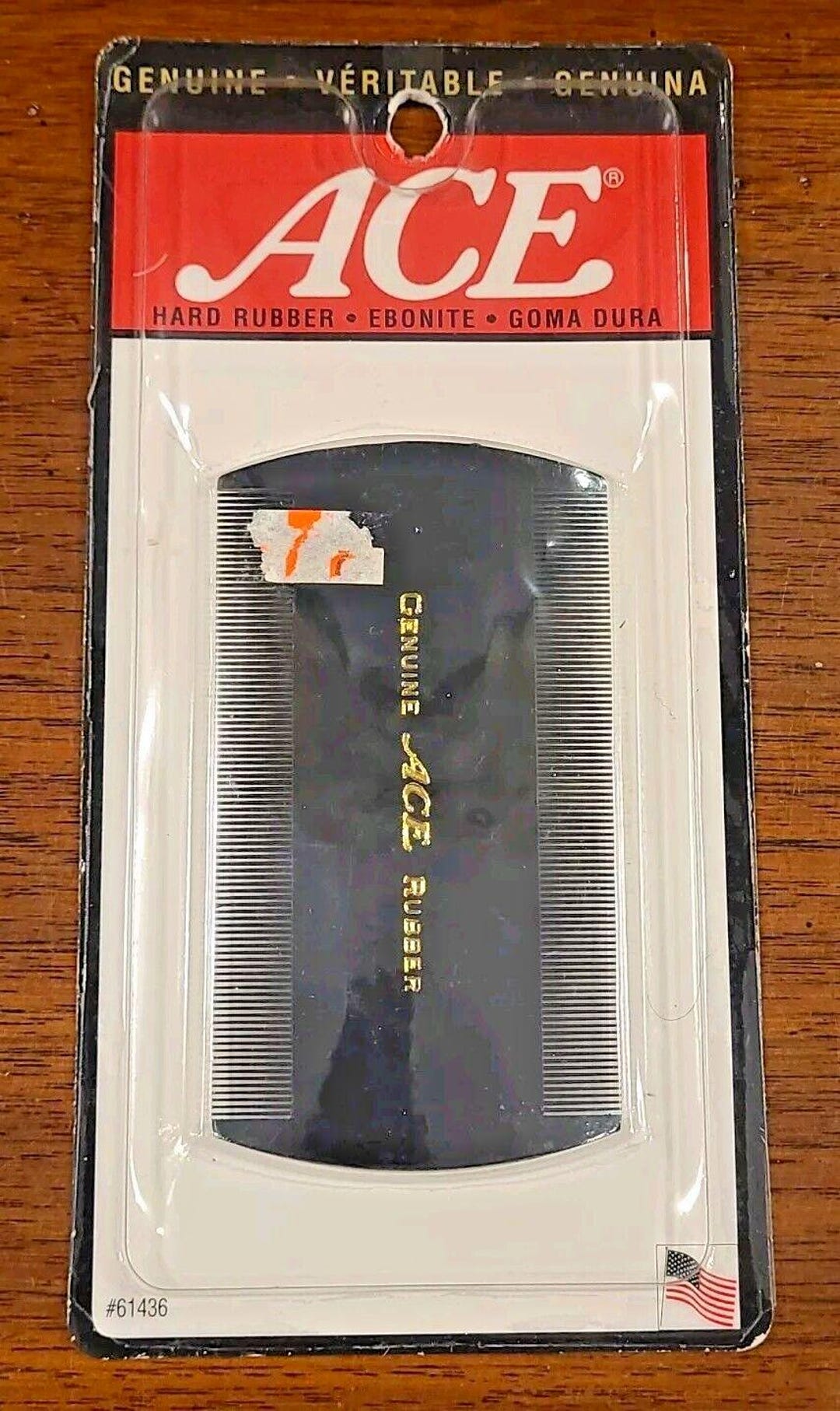 Vintage 1996 Goody ACE Genuine Hard Rubber Two Sided Comb USA #61436 3. ...