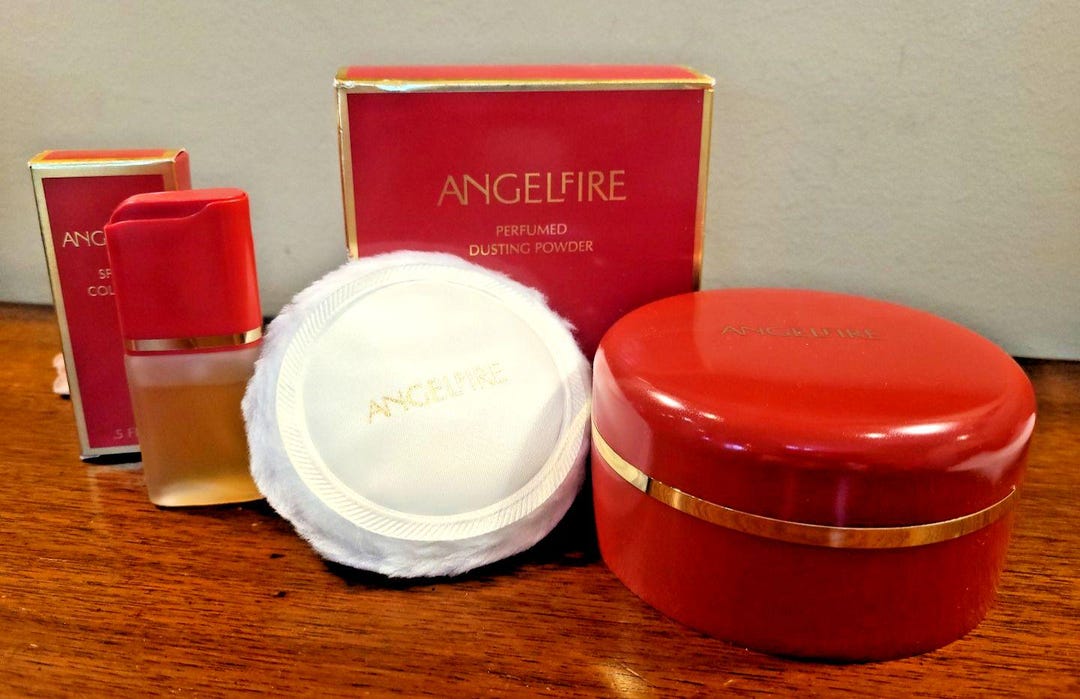 VTG Mary Kay Angelfire Perfumed Dusting Powder 3 Oz & Spray Cologne .5 ...