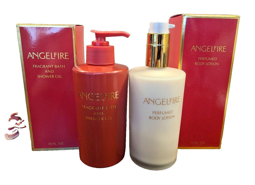 Vtg Mary Kay ANGELFIRE Perfumed Body Lotion 7.9 & Fragrant Bath Shower ...